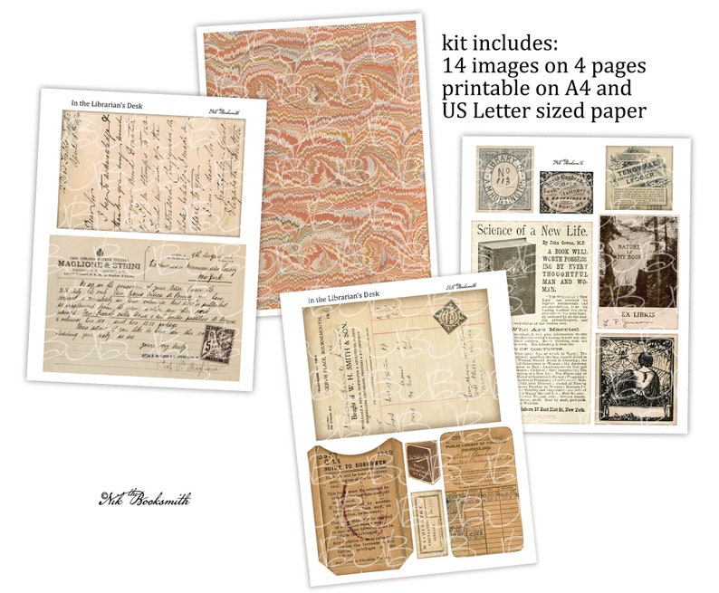 Librarian's Desk 14 Piece Ephemera Kit - Perfect for Making Journals ...