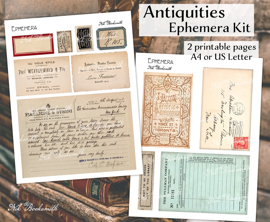 Antiquities Ephemera Kit - Perfect for Making Journals, Cards, Mixed ...