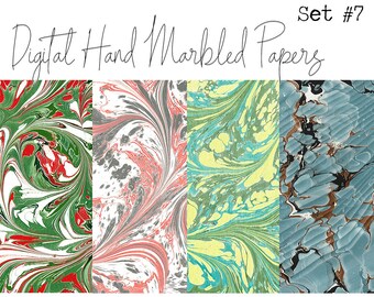 Digital Marbled Papers Set 8 Perfect for Journals Cards | Etsy