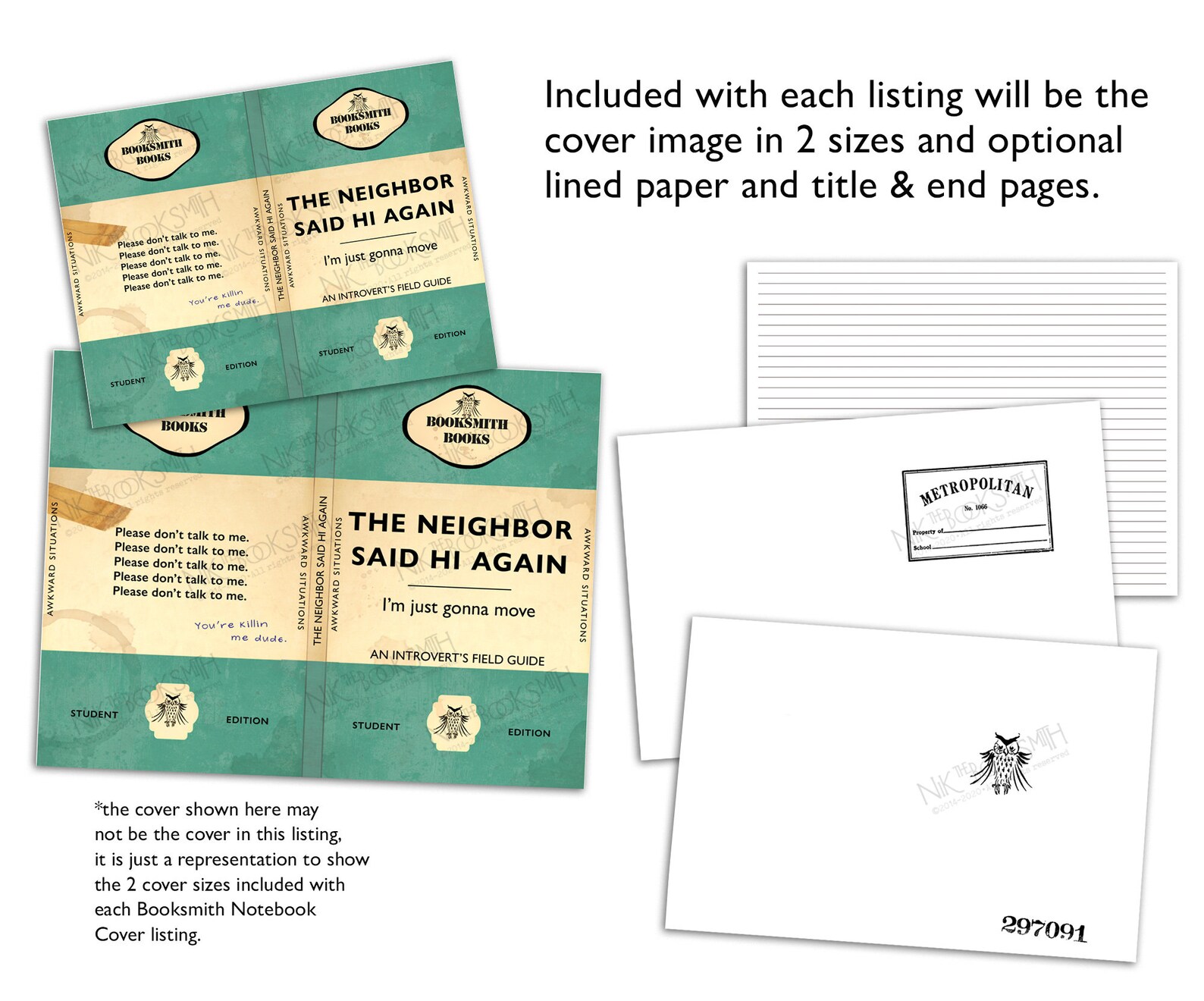 The Neighbor Said Hi Again Notebook Cover Kit - 2 Cover Sizes ...