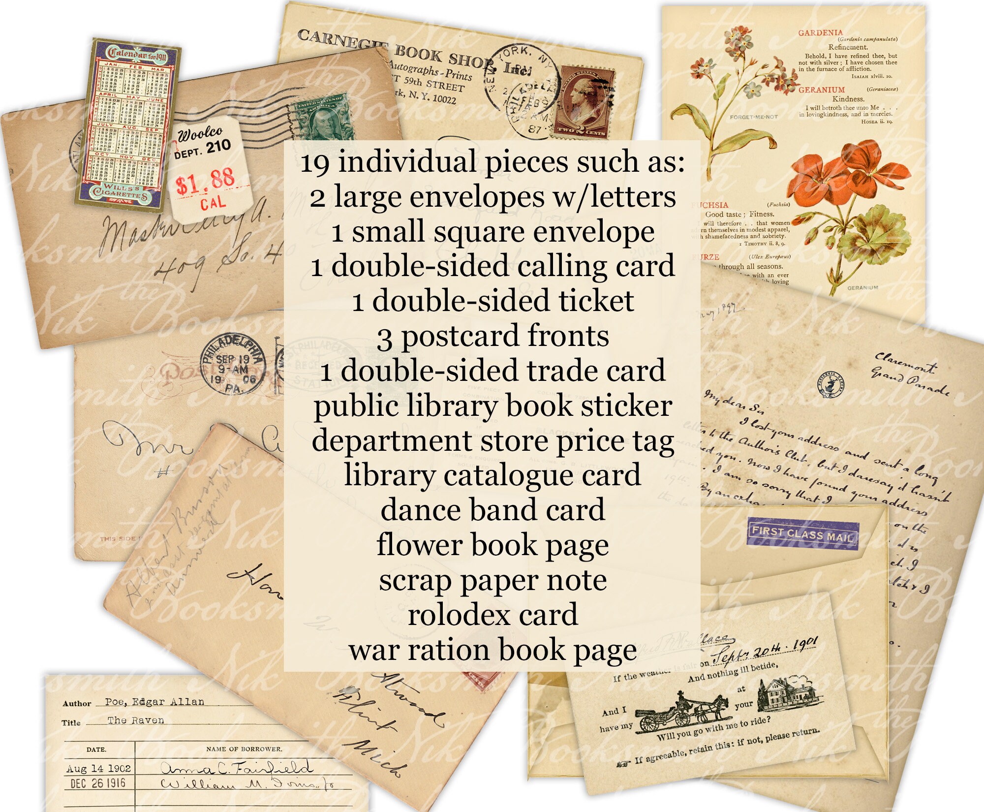 19 Piece Ephemera Kit Perfect for Making Journals Cards - Etsy
