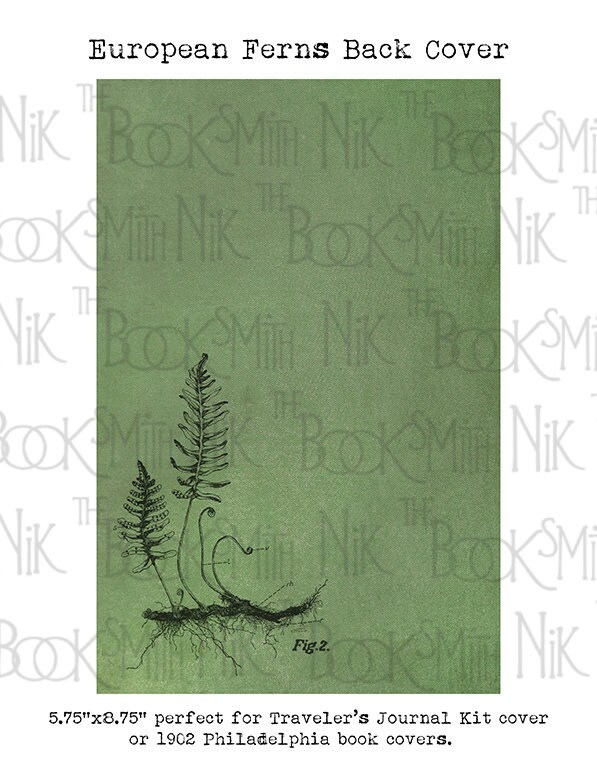 European Ferns Book Cover Kit 2 Sizes Perfect for - Etsy