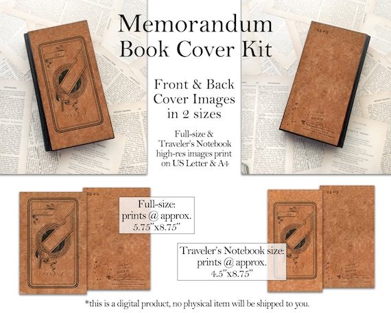 Memorandum Digital Book Cover Printable Images 2 Sizes | Etsy UK