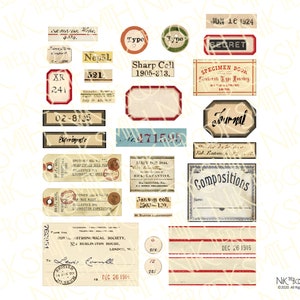Lost and Found Labels - Set of 29 Assorted Vintage Printable Labels (1 ...