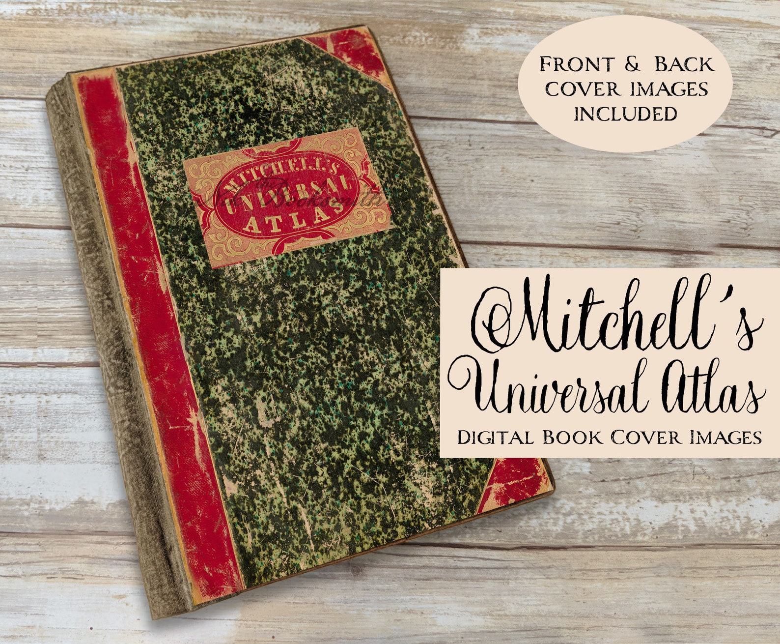 Mitchell's Universal Atlas - Front and Back Book Cover Printable Images ...