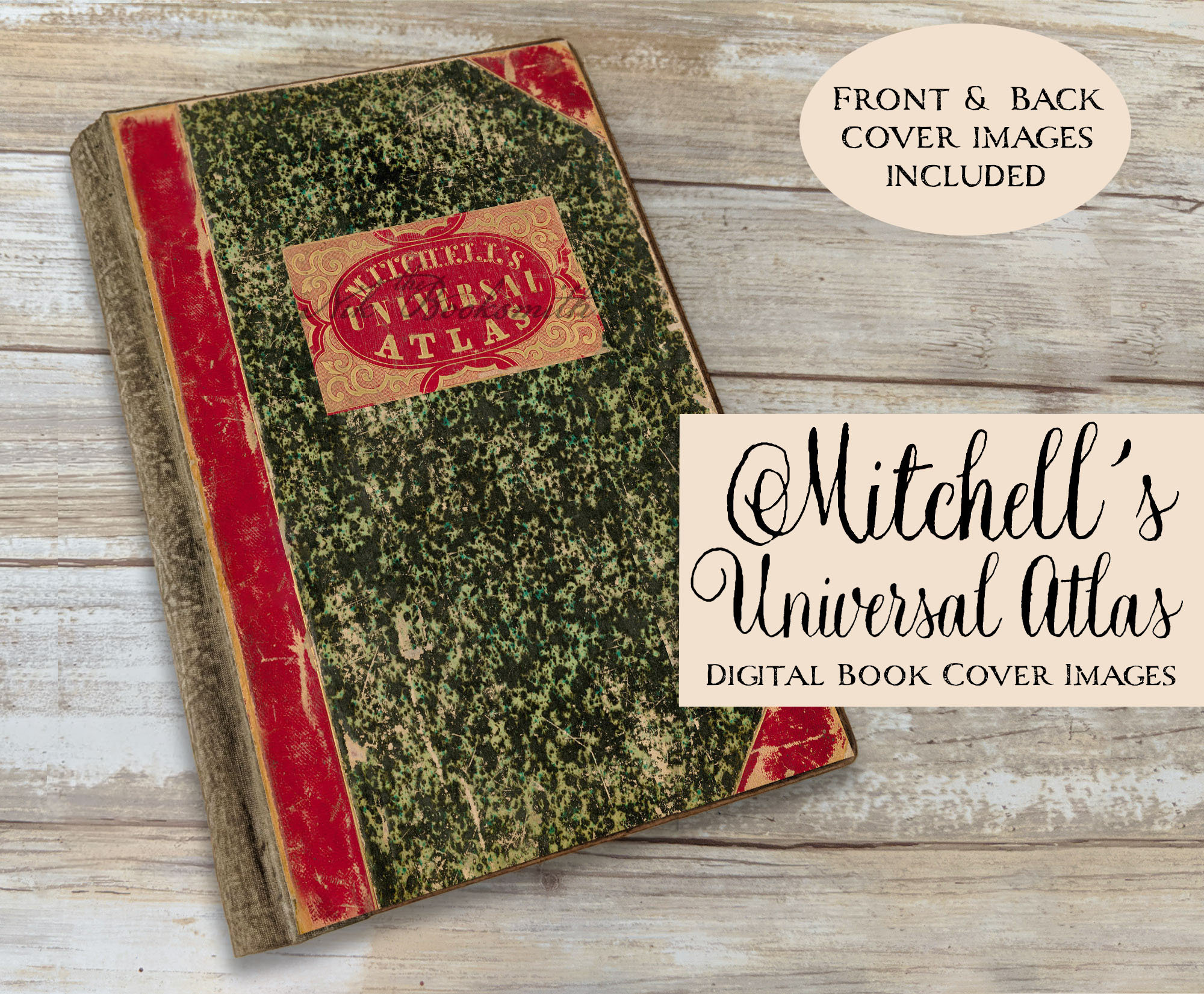 Mitchell's Universal Atlas - Front and Back Book Cover Printable Images ...
