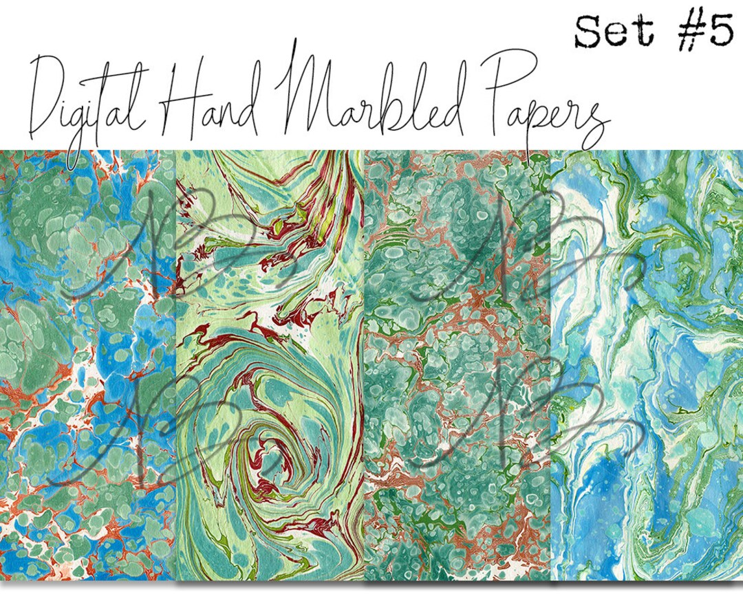 Digital Marbled Papers Set #5 - Perfect for Journals, Cards, Mixed ...