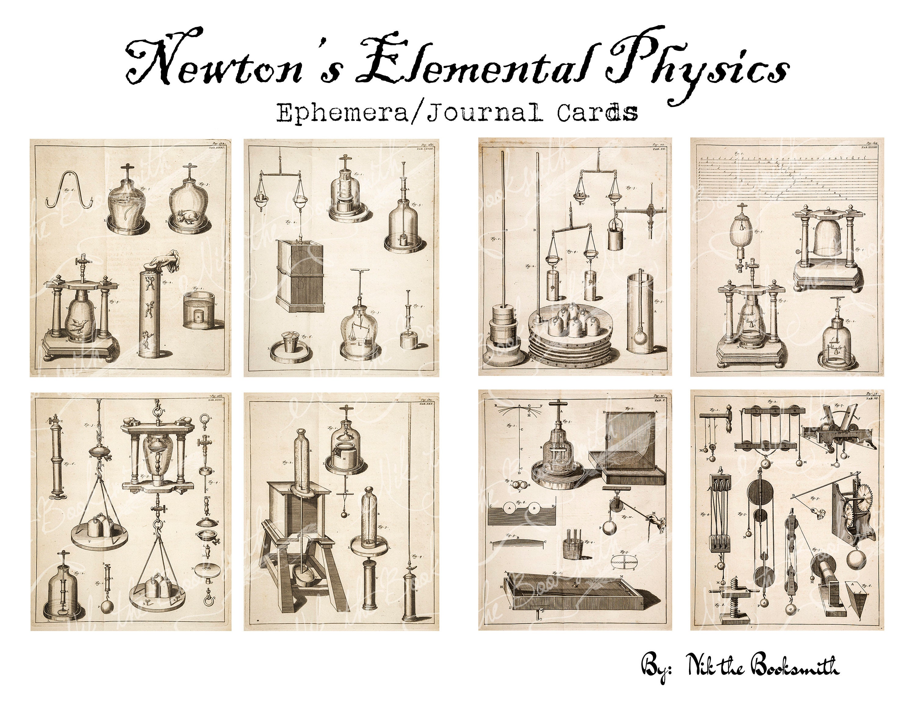 Elemental Physics Sir Isaac Newton Journal Cards | Etsy Canada