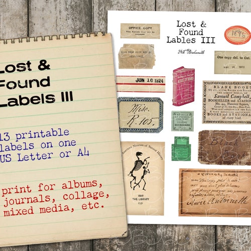 Lost and Found Labels III Set of 13 Assorted Vintage - Etsy
