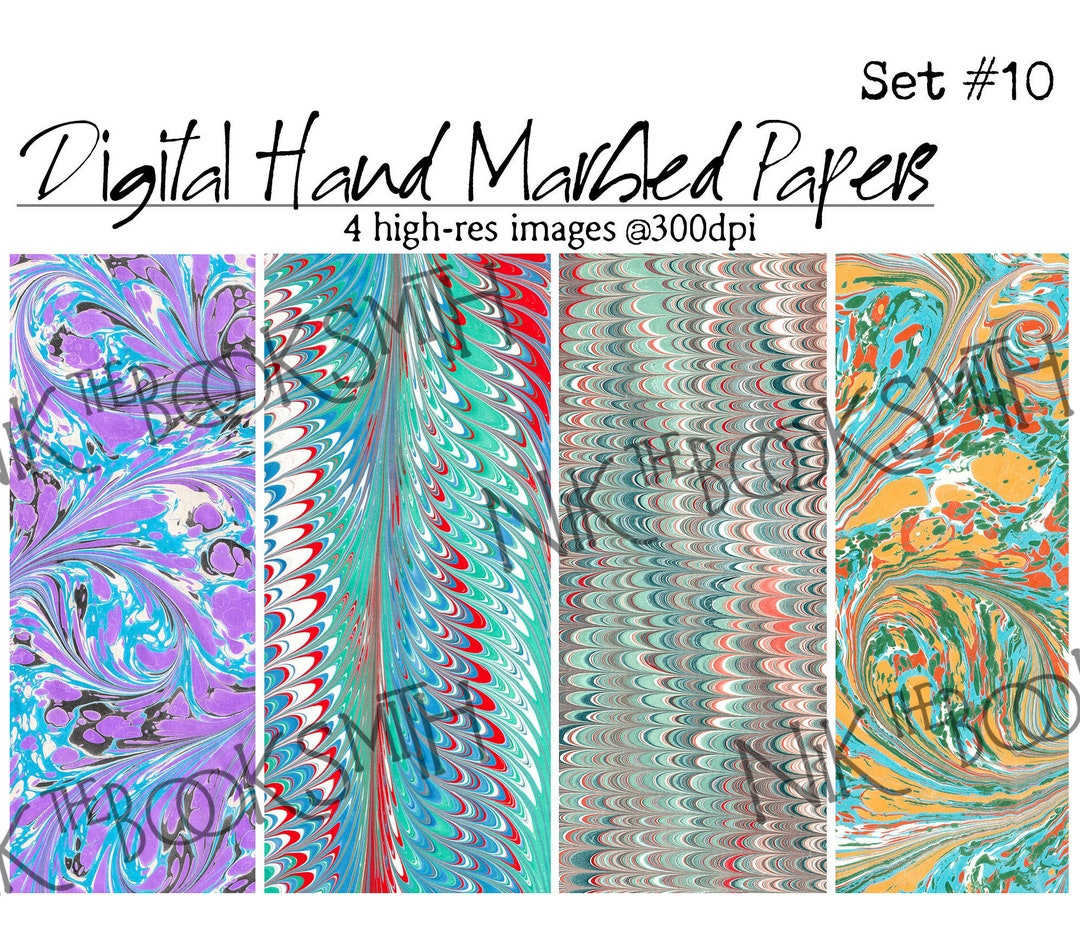 Digital Marbled Papers Set #10 - Perfect for Journals, Cards, Mixed ...