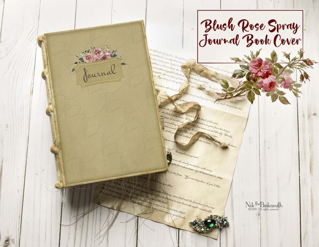 Blush Rose Spray Journal - Digital Book Cover Printable - Etsy