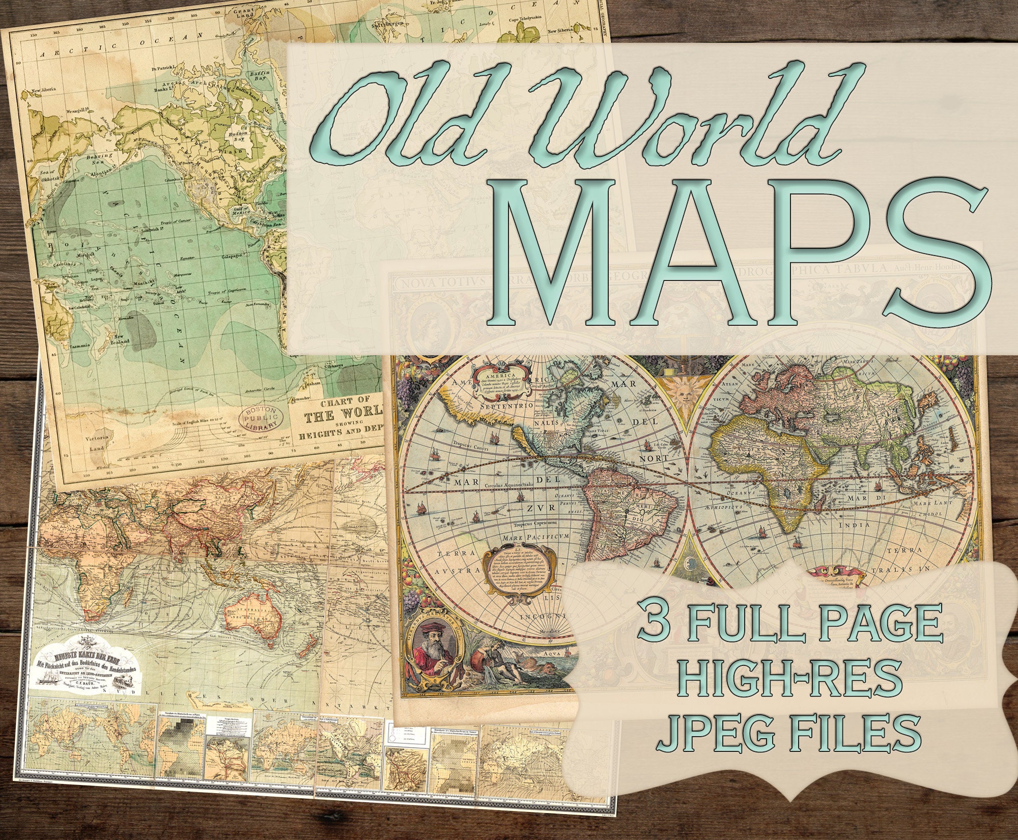 Old World Maps Printables for Endpapers Washi Tape - Etsy