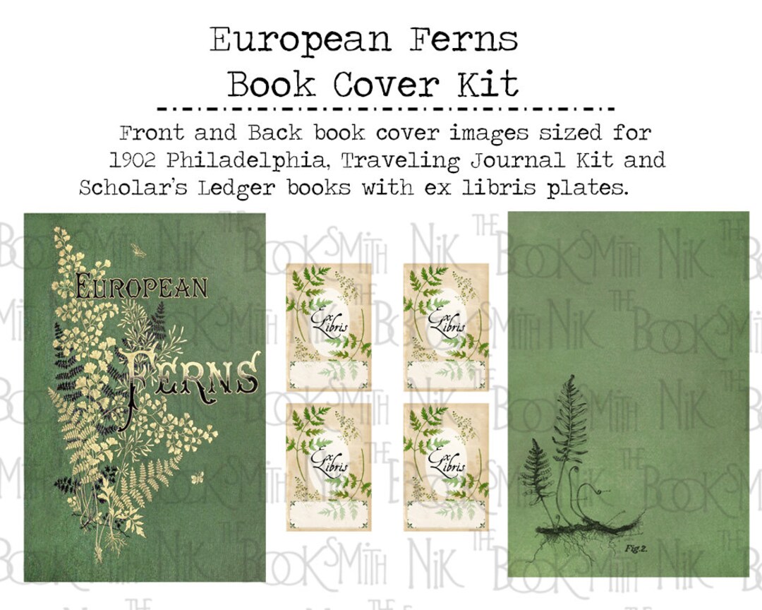 European Ferns Book Cover Kit 2 Sizes Perfect for Booksmith Courses or ...
