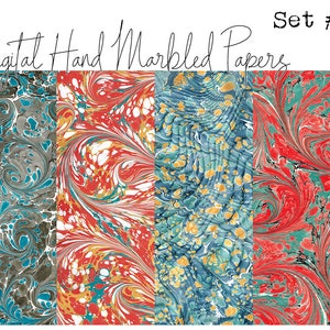 Digital Marbled Papers Set #9 - Perfect for Journals, Cards, Mixed ...