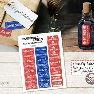Retro Household Labels - 7 Pages of Printable Labels - Prints on US ...