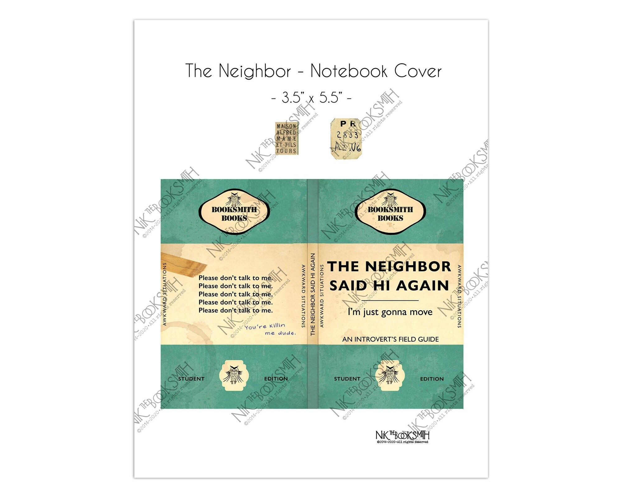 The Neighbor Said Hi Again Notebook Cover Kit - 2 Cover Sizes ...