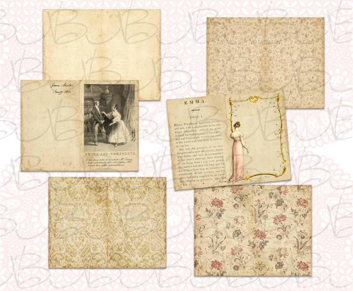Jane Austen Digital Journal Page Kit - 18 Printable Pages - Etsy