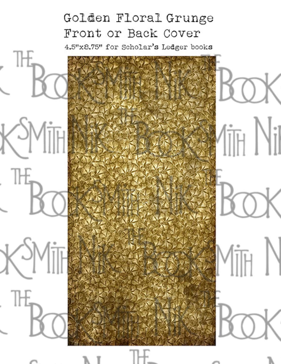 Golden Floral & Golden Grunge Book Cover Kit 2 Sizes W/ 2 - Etsy