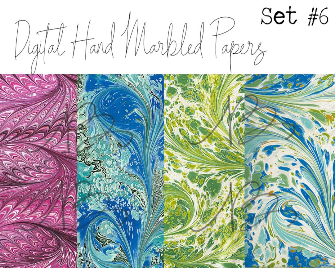 Digital Marbled Papers Set #6 - Perfect for Journals, Cards, Mixed ...