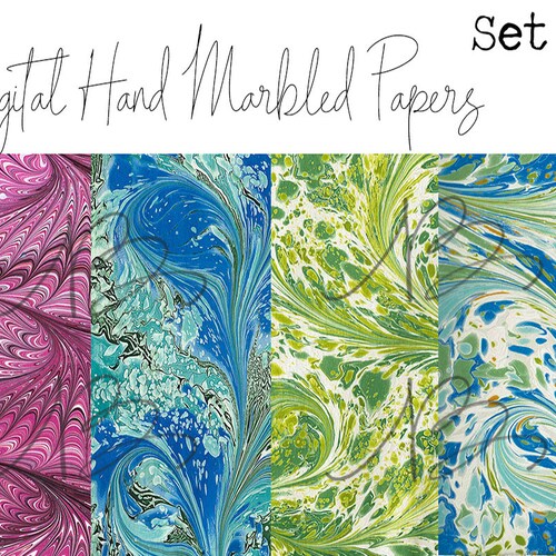 Digital Marbled Papers Set 9 Perfect for Journals Cards - Etsy
