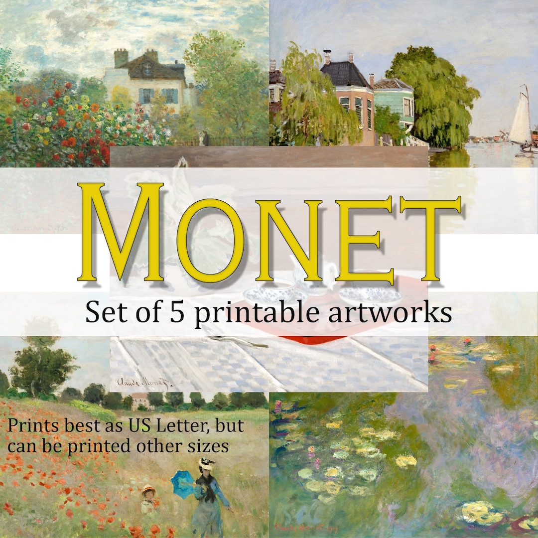 Monet - Printable Artwork for Endpapers, Greeting Cards, Journals ...