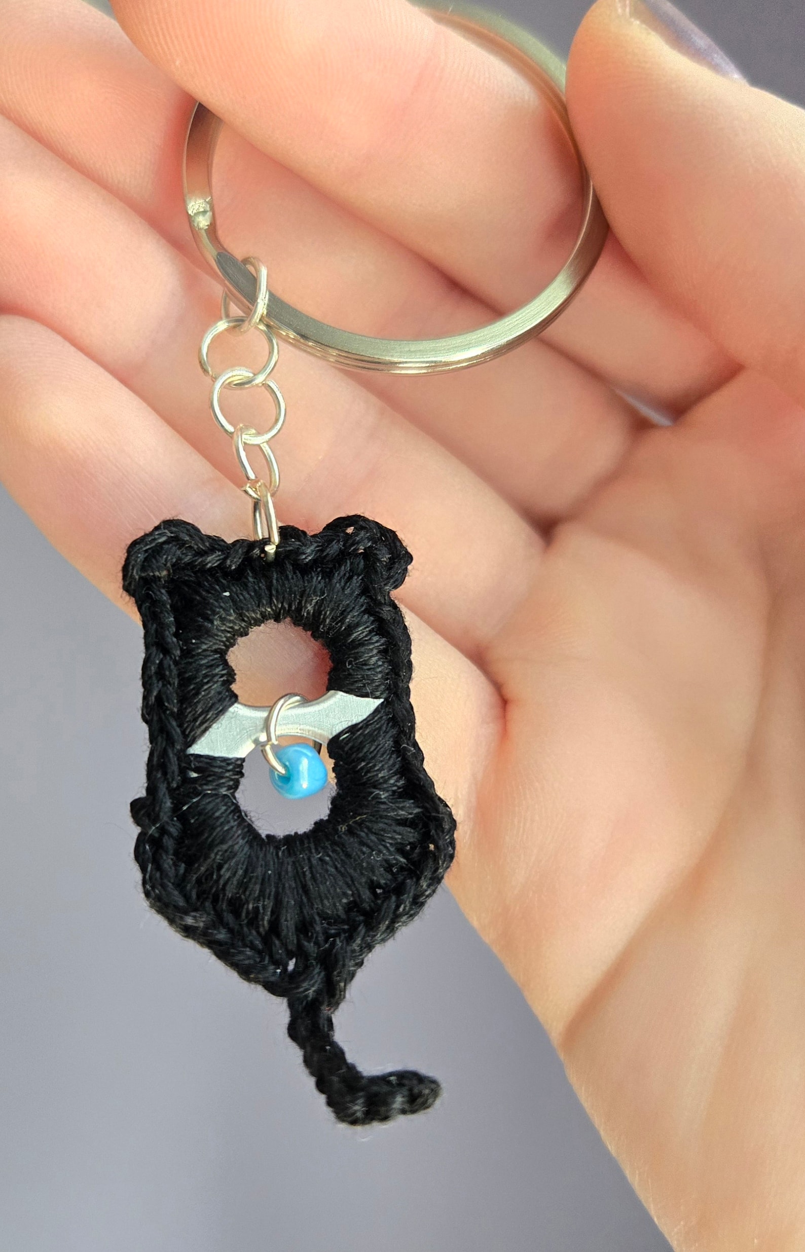 Crochet Cat Pull Tab Keychains - Etsy