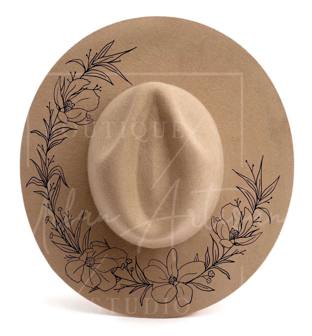Hat Burning Stencil, Magnolia Wreath - Etsy