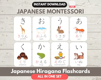 Japanese Montessori Flashcards First Words Study Japanese Vocabulary ...
