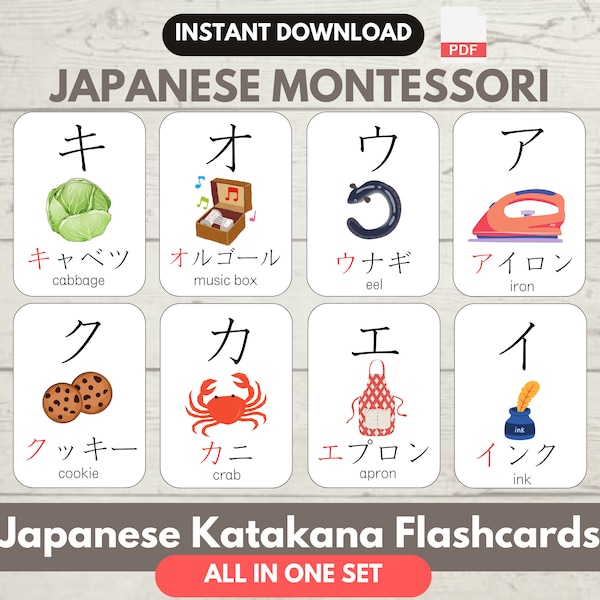 Japanese Katakana Flashcards for Beginners - Etsy