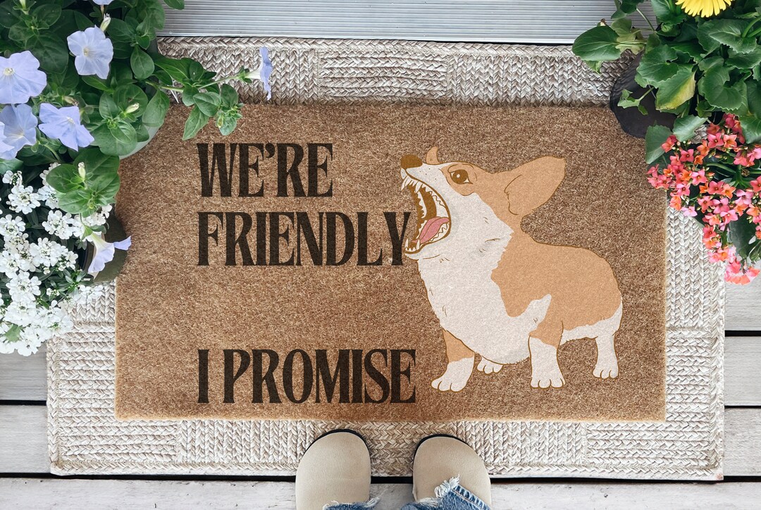 Funny Doormat for New Home Gift, Corgi Doormat Dog Lover Gift, Pet Door ...