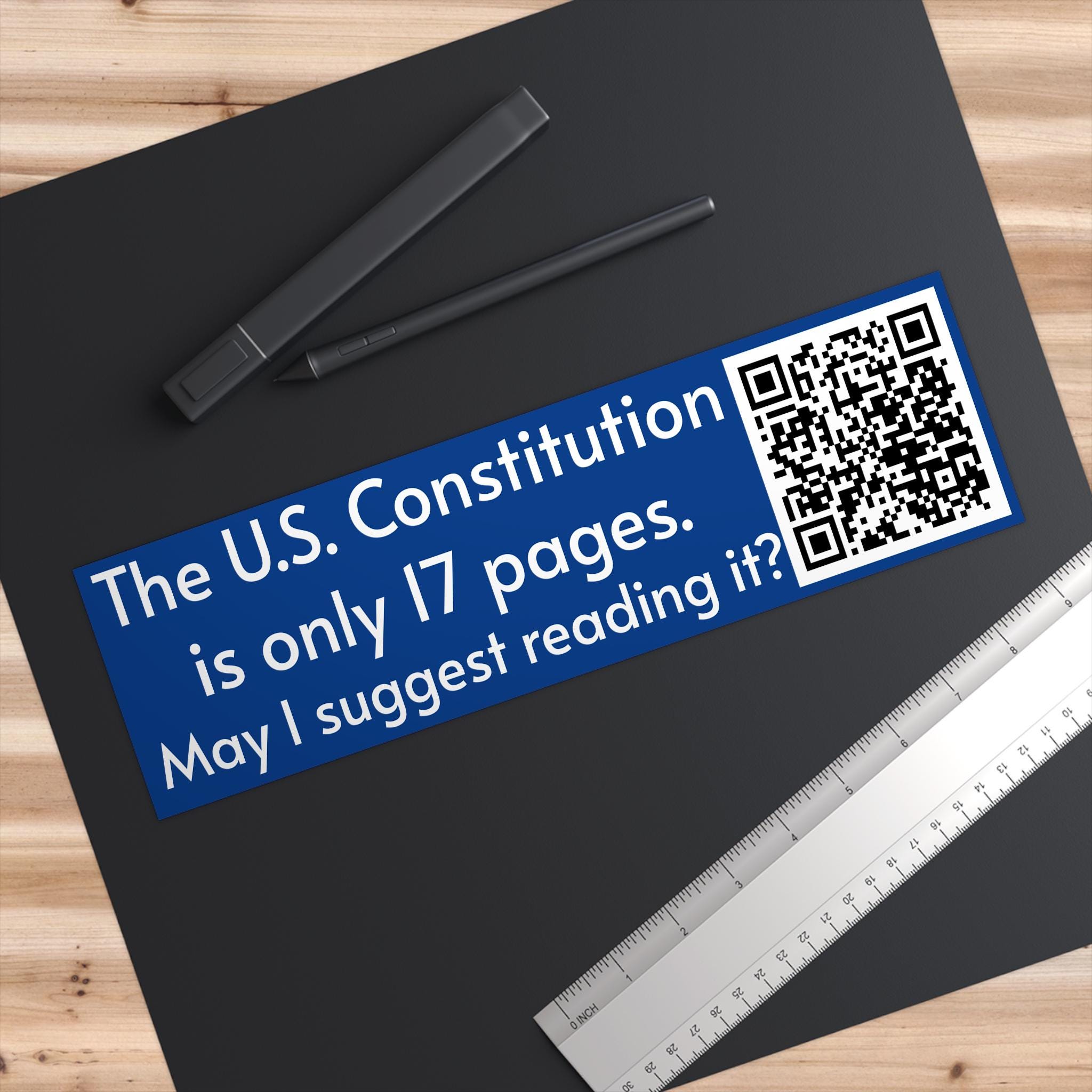 Political Bumper Sticker, Funny US Constitution, Civic Humor Auto Decal ...