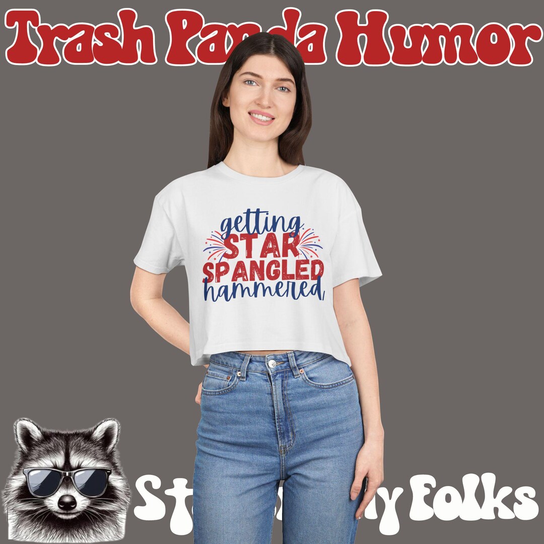 Funny 4th of July Crop Top: Star Spangled Hammered USA Tee - Etsy