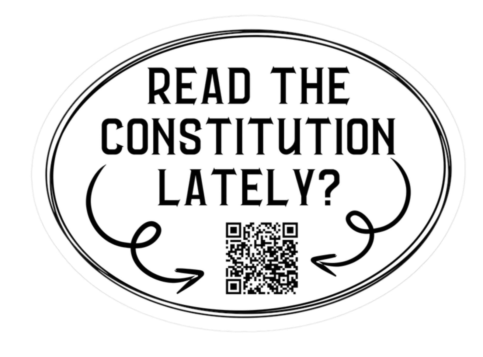 Sticker, Read the Constitution QR Code, Political Protest Decal ...