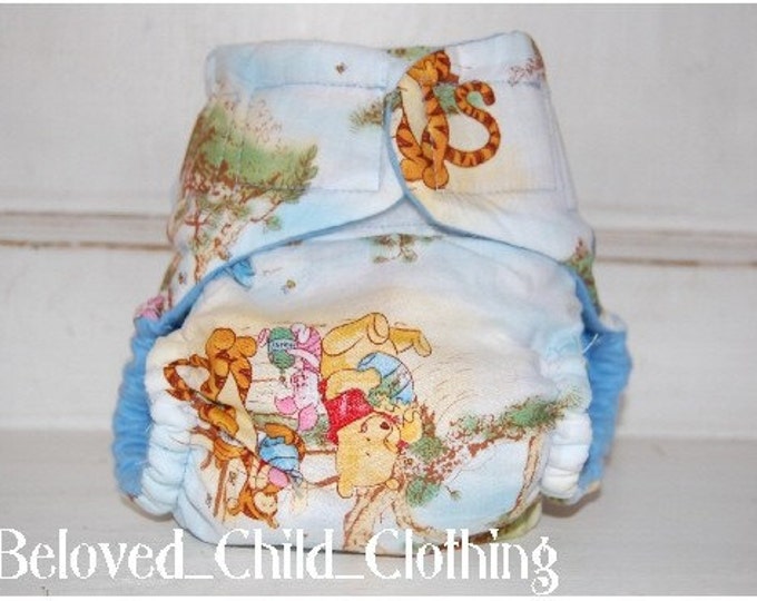 Winnie the Pooh AIO Fitted Cloth Diaper Boy or Girl 6-12 Months Beloved ...