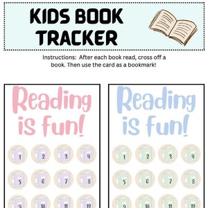 Printable Kids Book Tracker, Instant Download, Boy or Girl Book Tracker ...