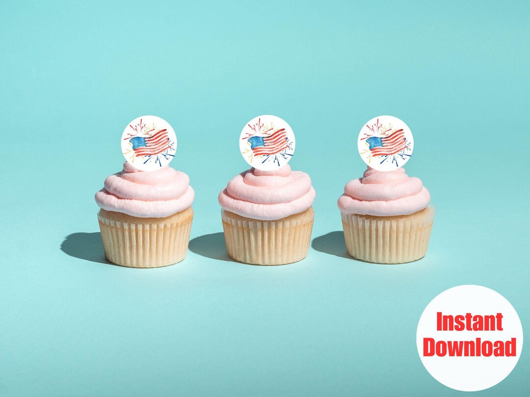 Printable American Themed Cupcake Toppers, 2 Inch Topper - Etsy