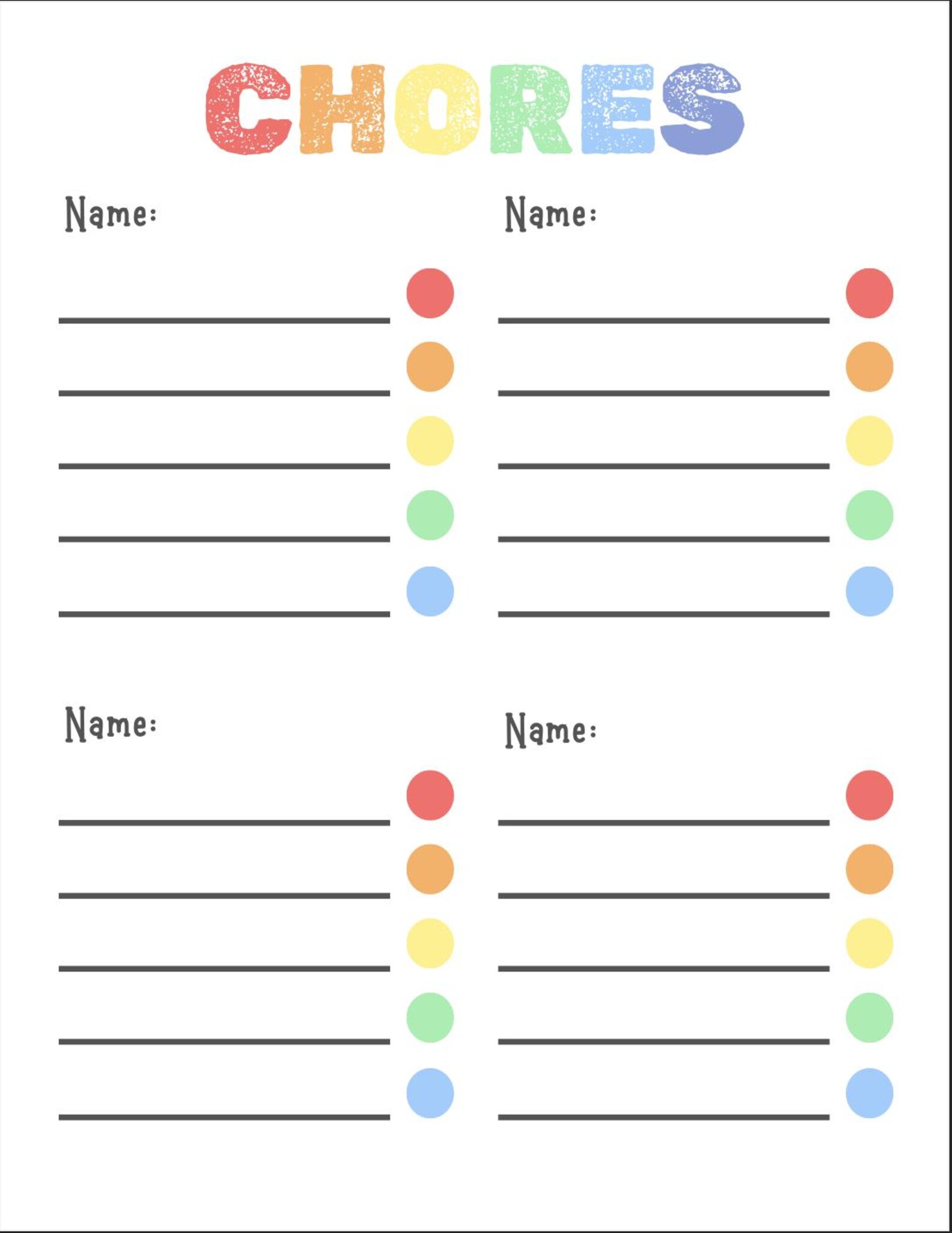 Printable Chore Chart Bundle Daily, Weekly, Monthly Chore ...