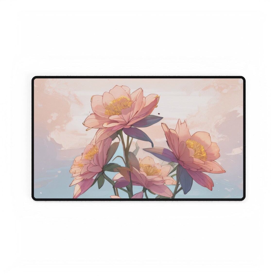 Floral Desk Mat, Romantic Flower Desk Pad, Aesthetic Desk Decor ...