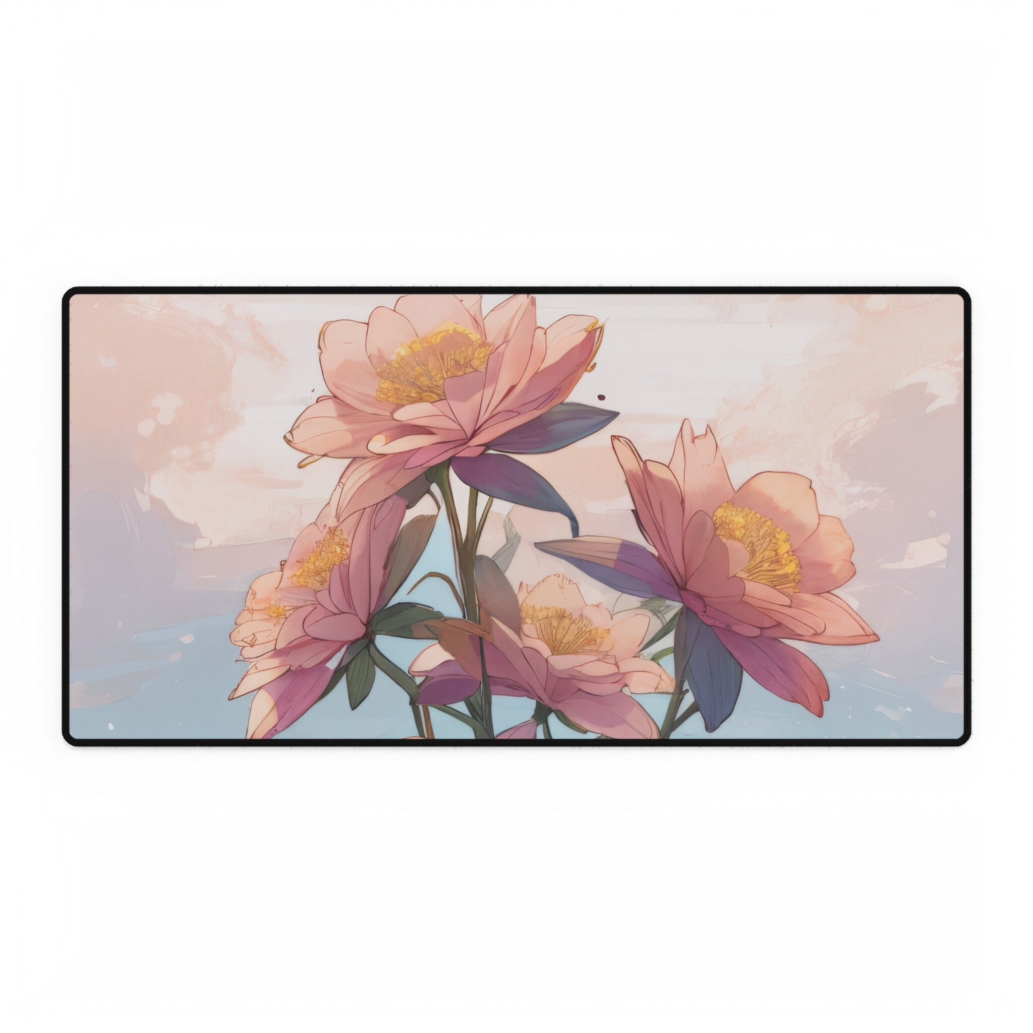 Floral Desk Mat, Romantic Flower Desk Pad, Aesthetic Desk Decor ...