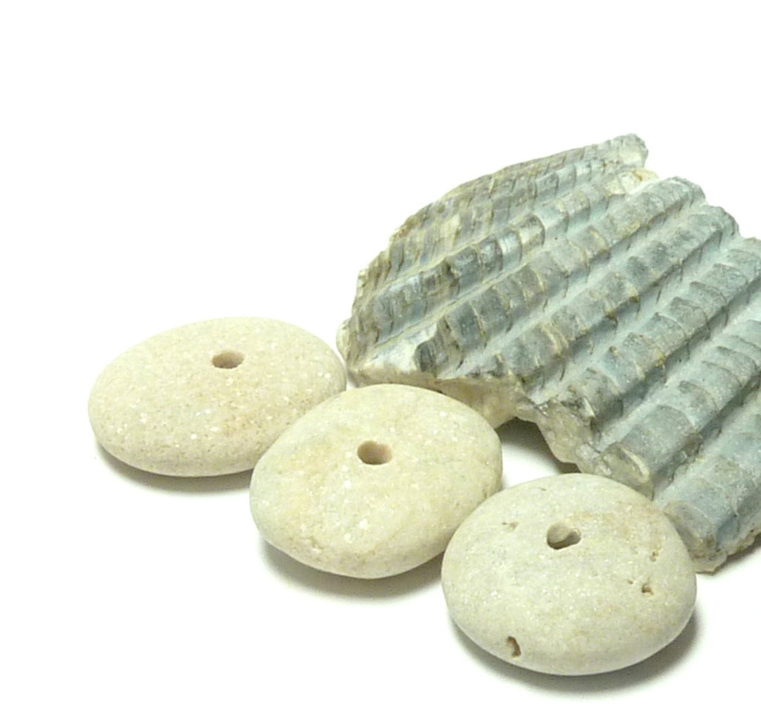 Genuine Drilled Beach Stone Stack Cairn Pebble Spacers Natural Stone ...