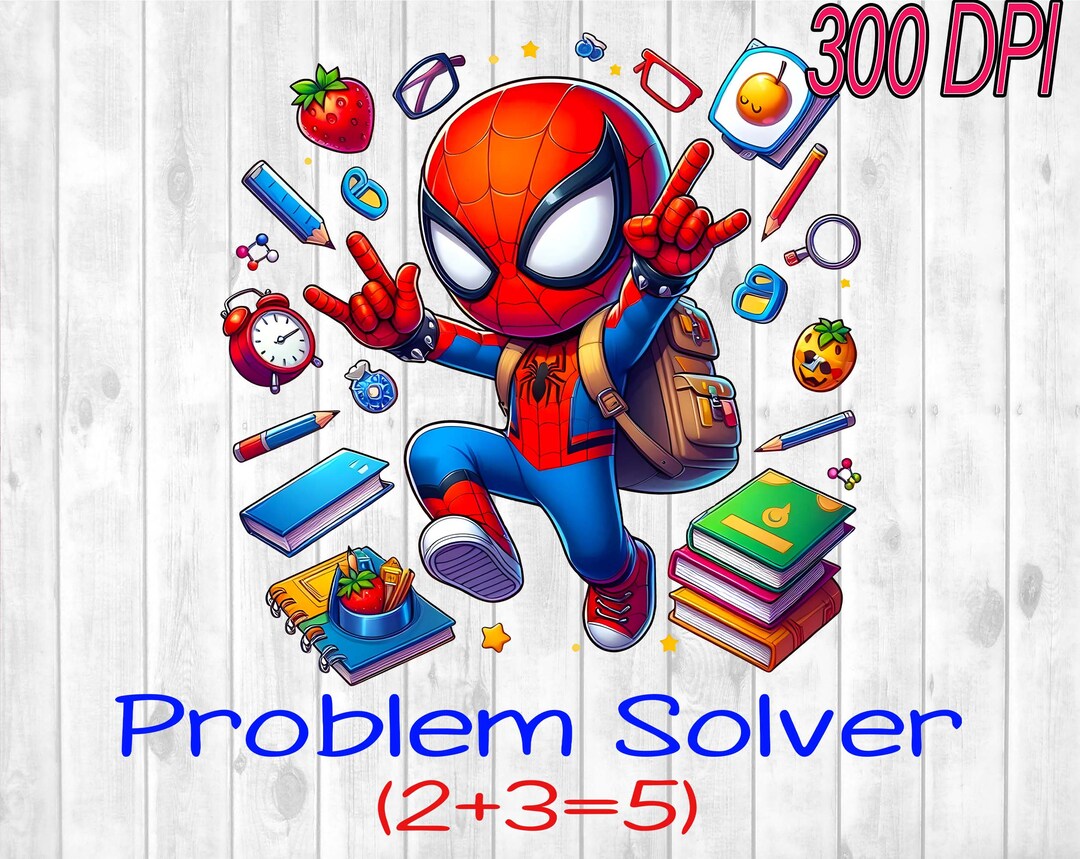 Super Hero Back to School PNG, Rulers, Preppy, Spidey, Back Pack, Books ...