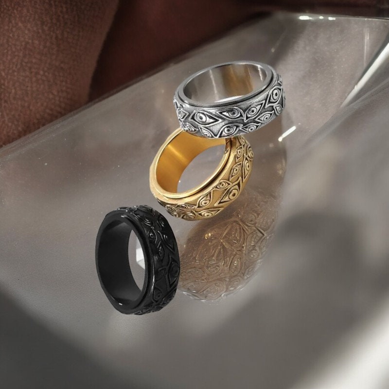 Jujutsu Kaisen Ring Sukuna Spinner, Gold Fidget Anxiety Relief Ring ...