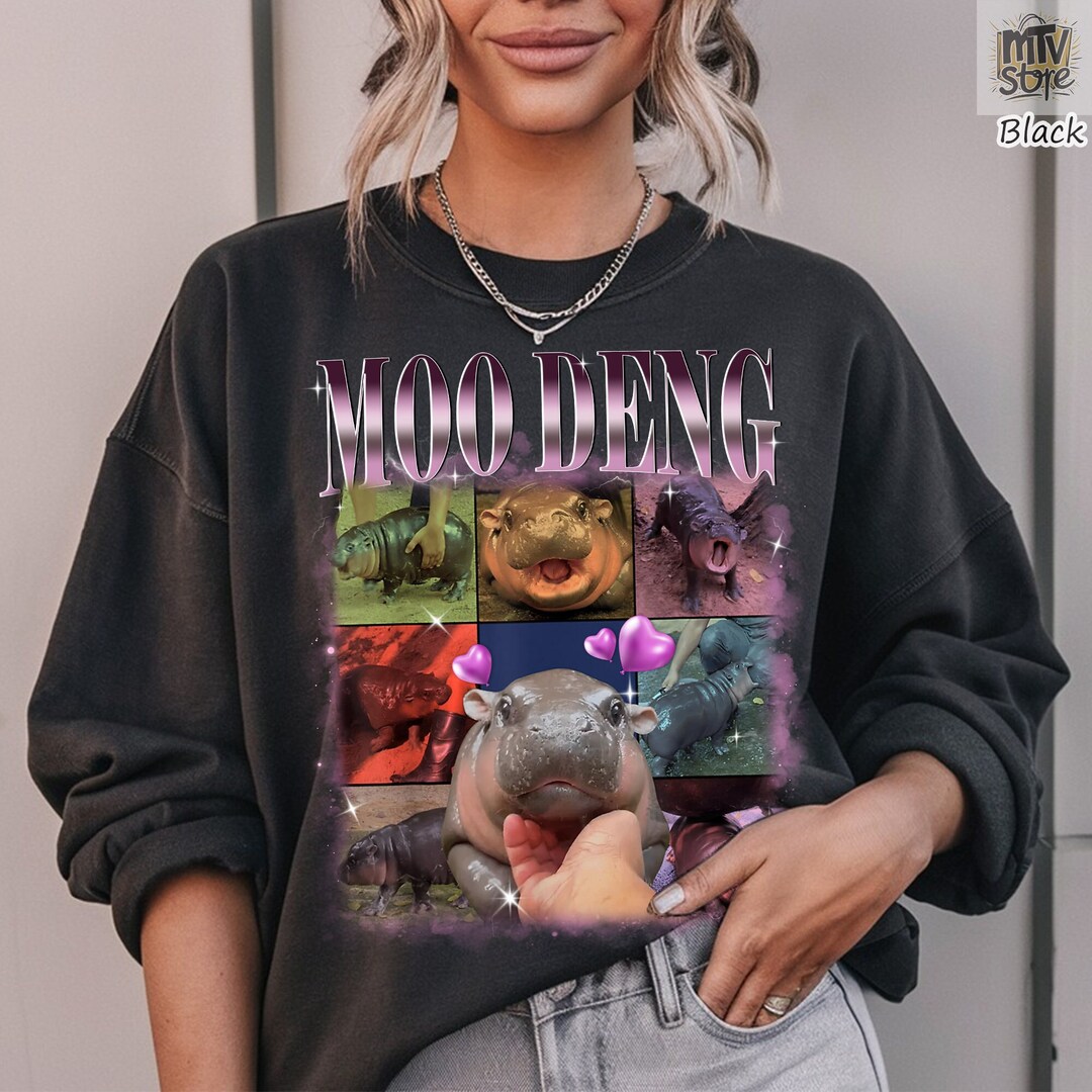 Moo Deng Tour Shirt, Moo Deng Bootlegt Shirt, Vintage 90s Tee, Funny ...