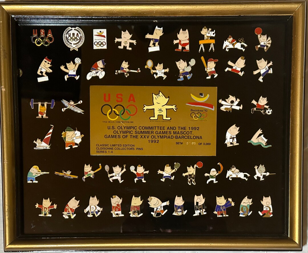 Barcelona 1992 Olympic Logo Pins and 44 Pins Depicting the Olympic ...