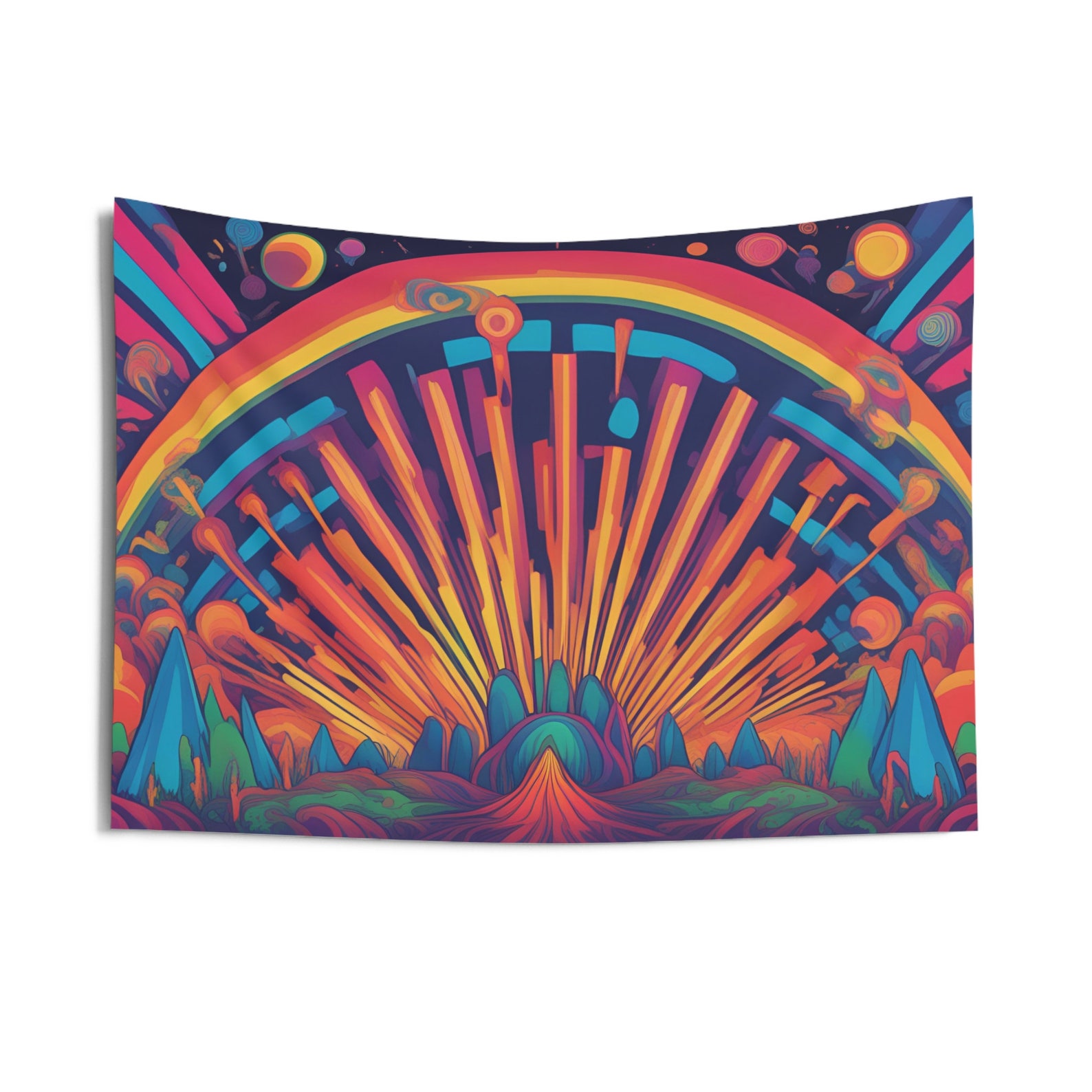 Technicolor Light Show, Trippy Wall Tapestry, Psychedelic Wall Art ...