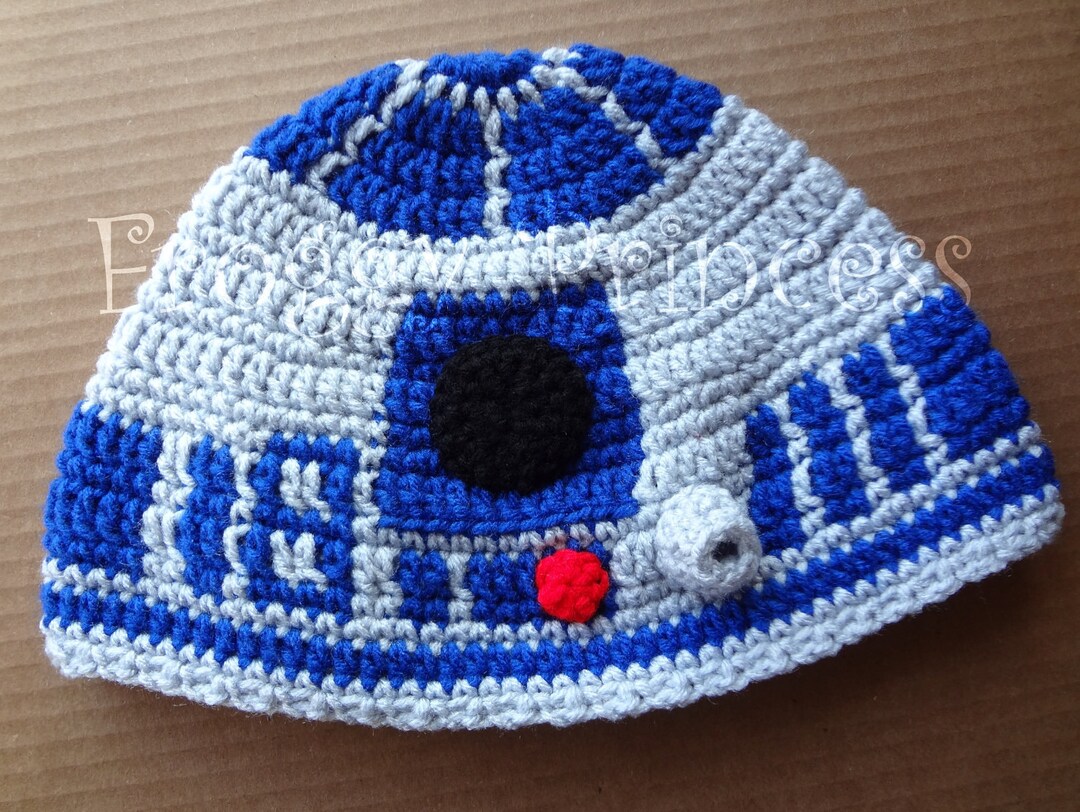 Star Wars Inspired R2-D2 Hat Adult or Teen Size Hand Crocheted - Etsy