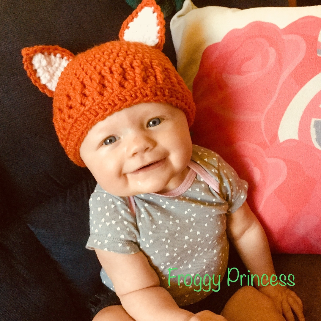 Baby Fox Hat 0-3-6 Months Beanie - Etsy