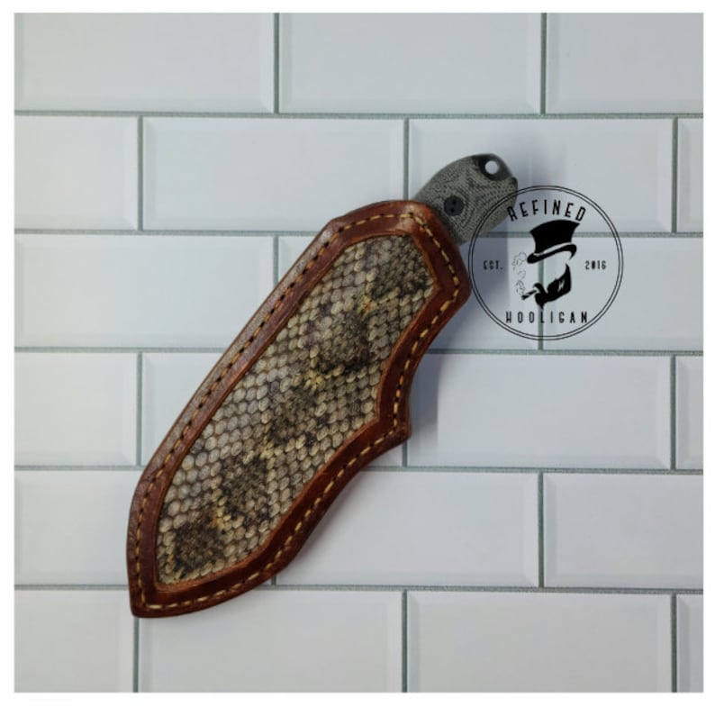 Diamondback Rattlesnake Inlayed Knife Sheath for Bradford Guardian 3 ...