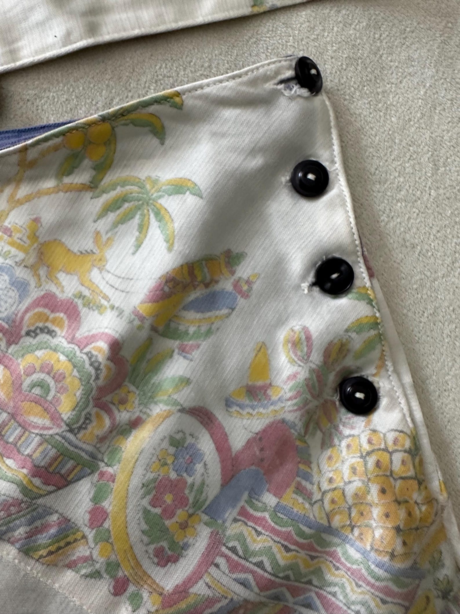 1940s RARE Satin Novelty 2 Pieces Bathing Suit With Button Side ...