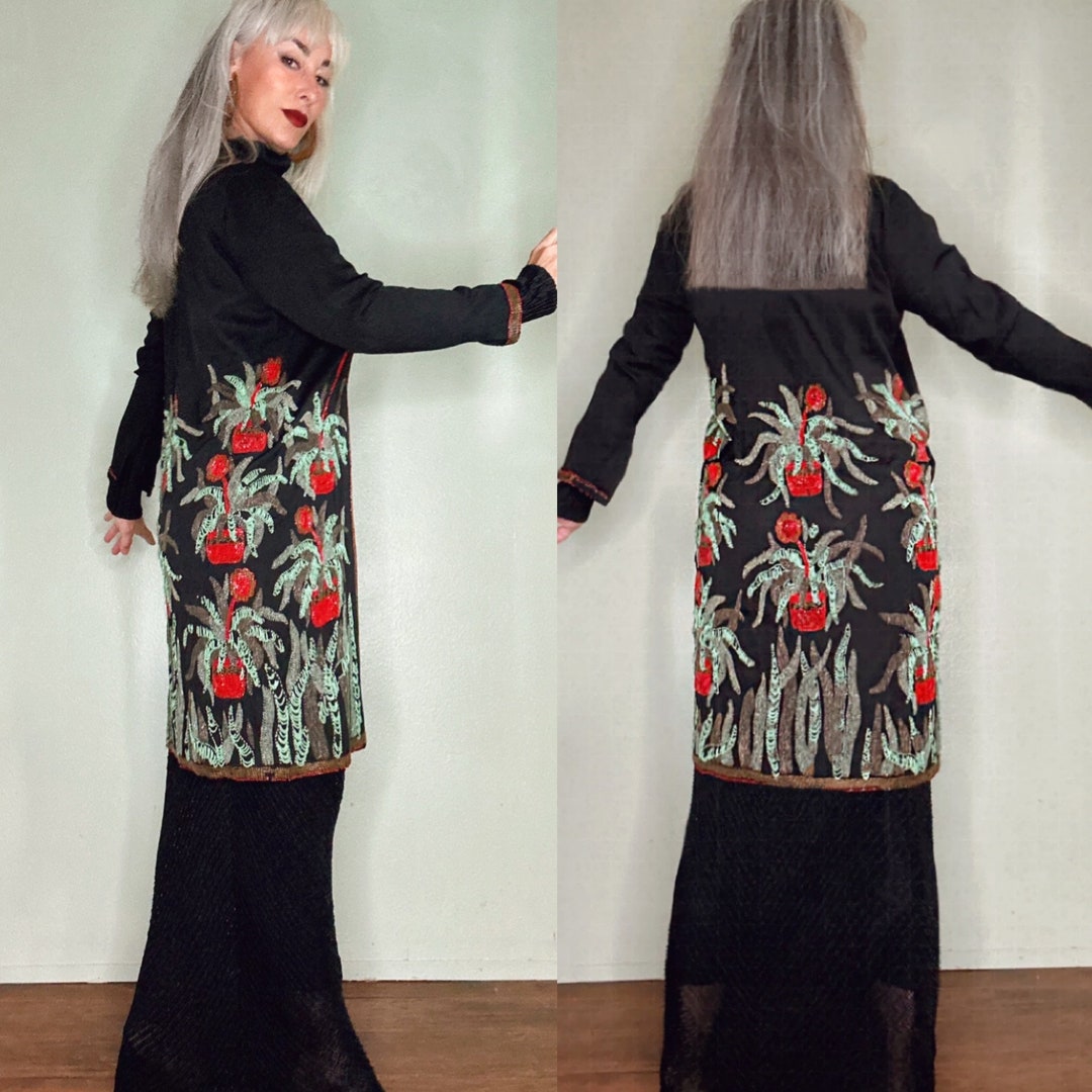 1920s Art Deco Coat Antique Beaded Coat Orientalist Flapper Jacket ...